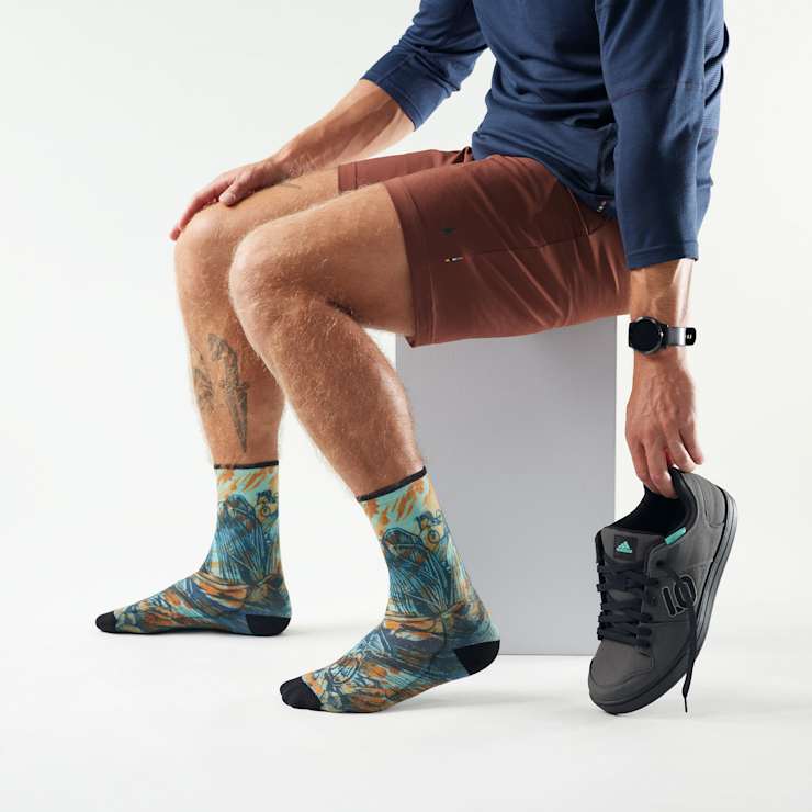 Bike Rugged Ride Print Crew Socks - Smartwool CA